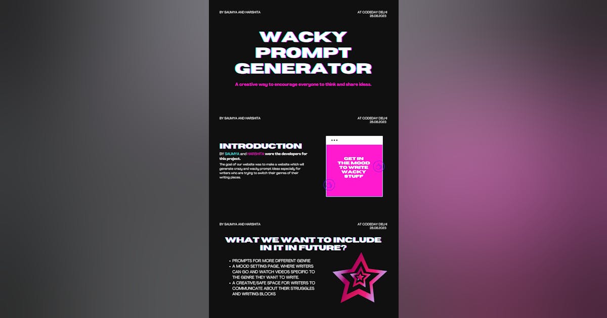 Wacky Prompt Generator
