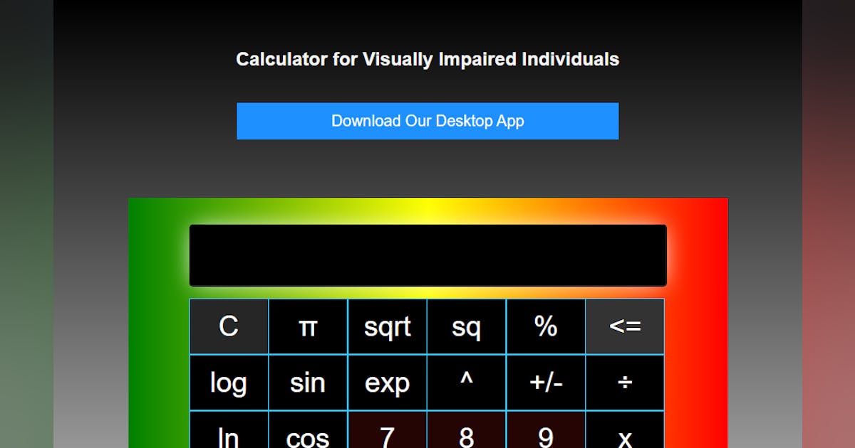 Calculator for visually impaired individuals