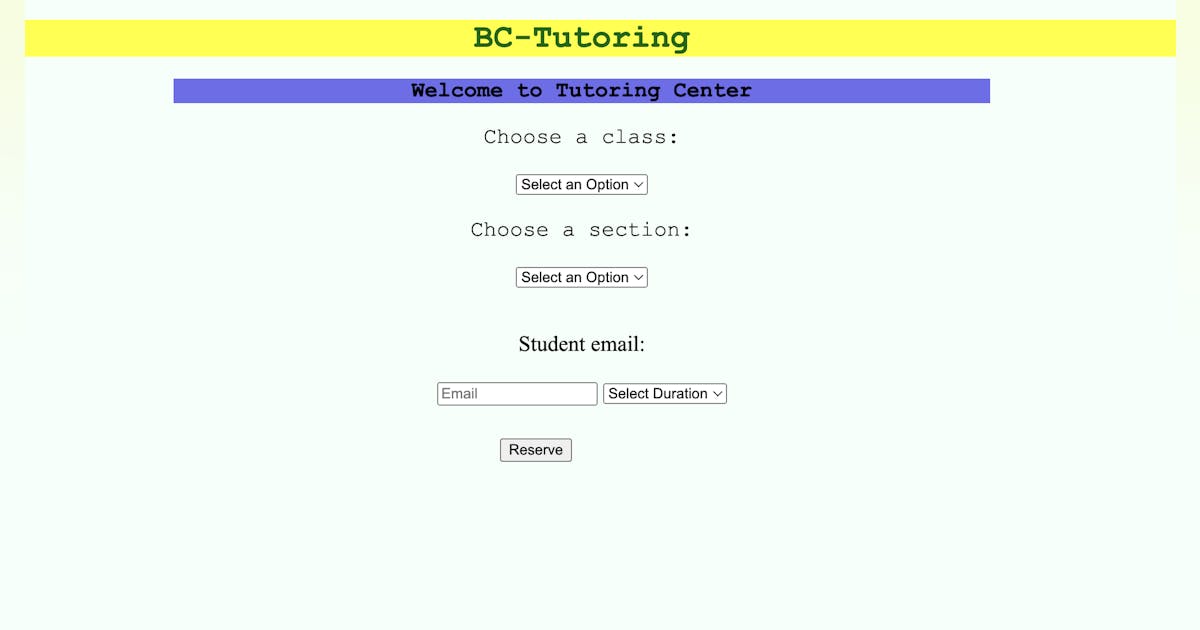 BC Tutoring Center Project